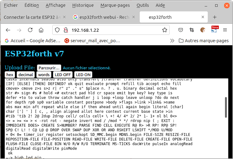 Access ESP32Forth web UI