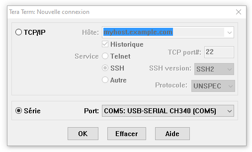 Installer et utiliser le terminal Tera Term